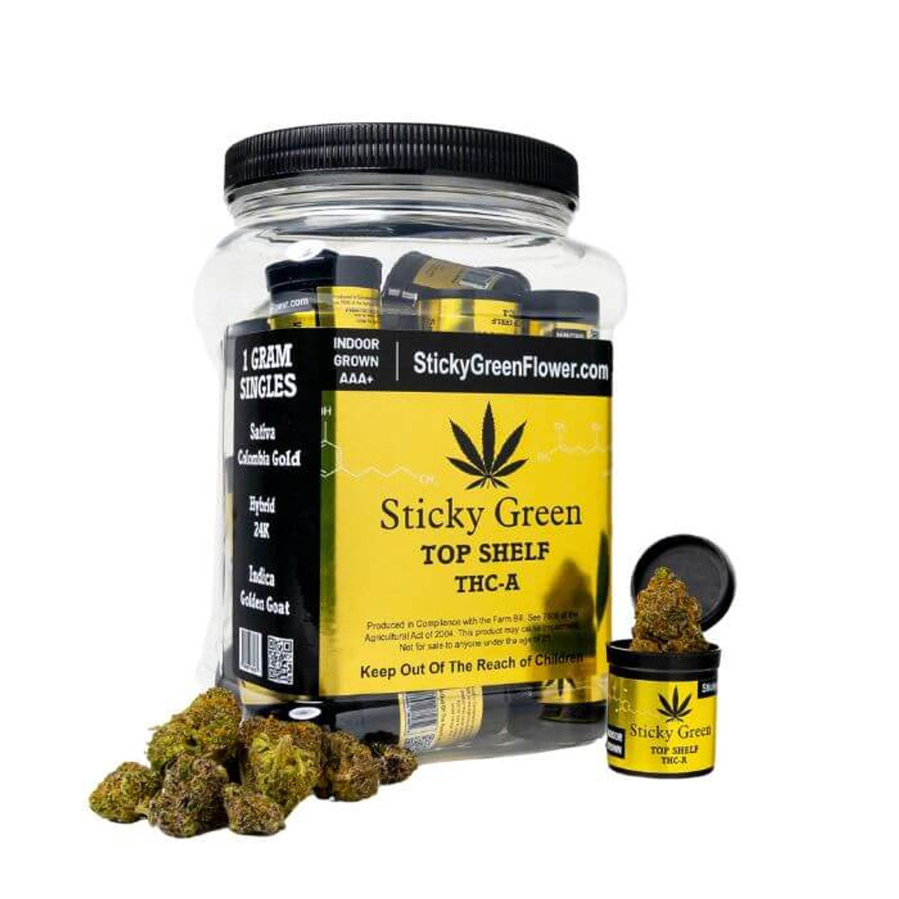 Sticky Green Premium THC-A Flower – 1 Gram (SATIVA, HYBRID, INDICA ...